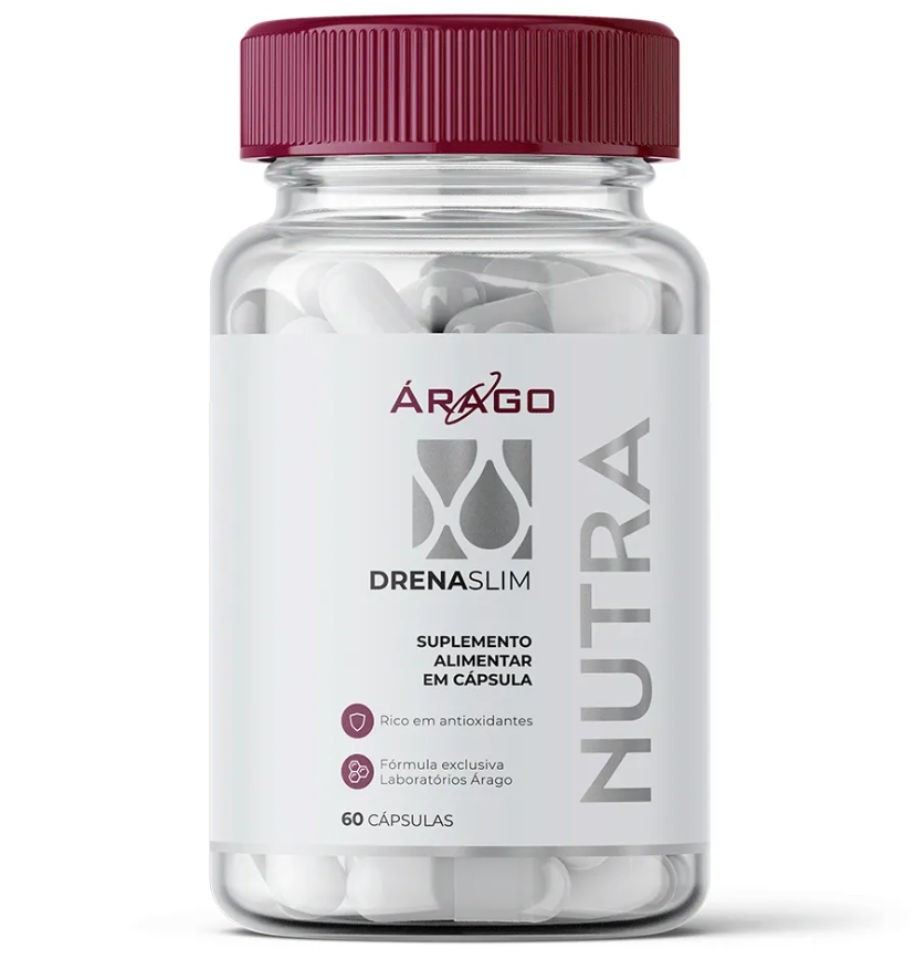 Árago Nutra Drena Slim - Drenagem Linfatica - 60 Cápsulas - Árago